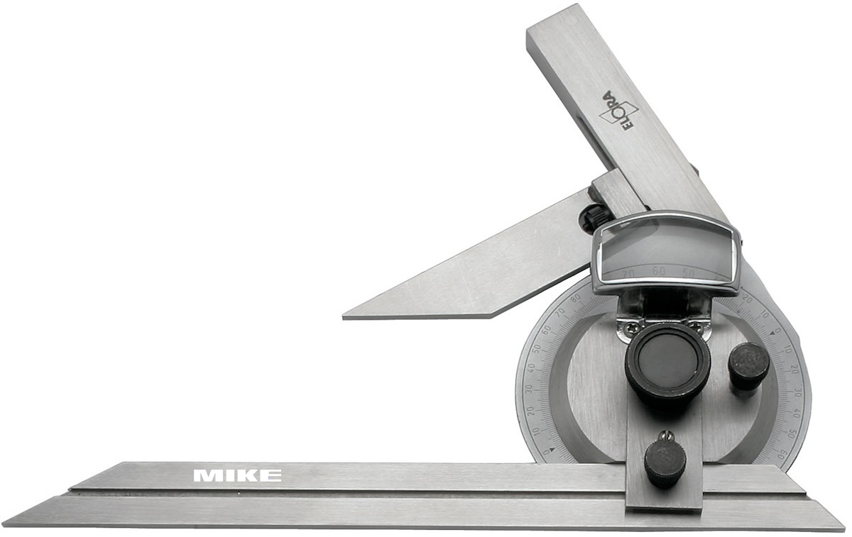 Universal bevel protractor ELORA 1541 features 4 quadrants of 90°